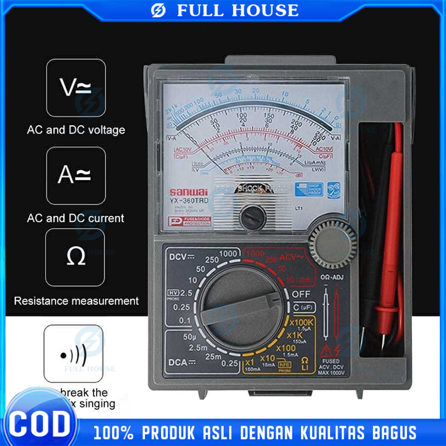 Jual Full House！ YX-360TRD SANWAI Multimeter Multitester Analog Meter ...