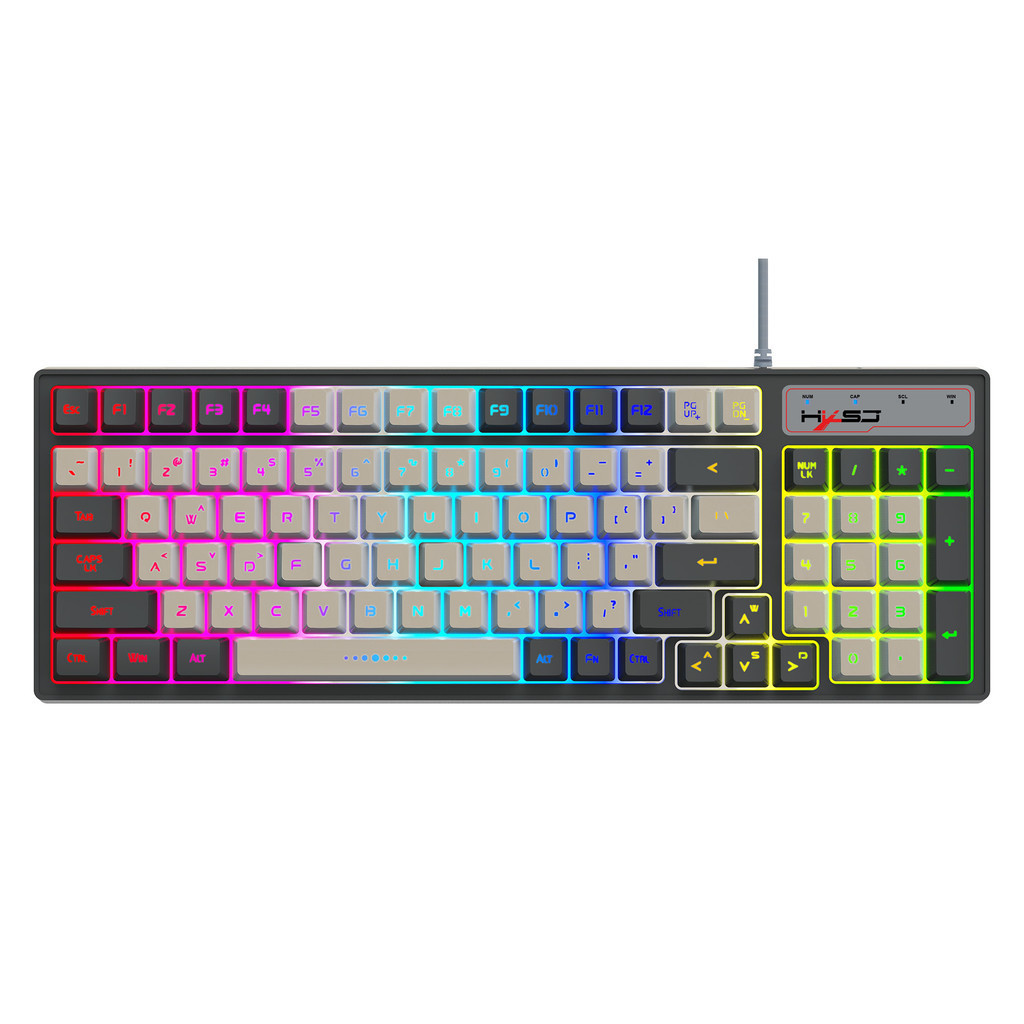 Jual 96 Keys RGB Lighting Game Keyboard USB Wired Color Matching Gaming ...