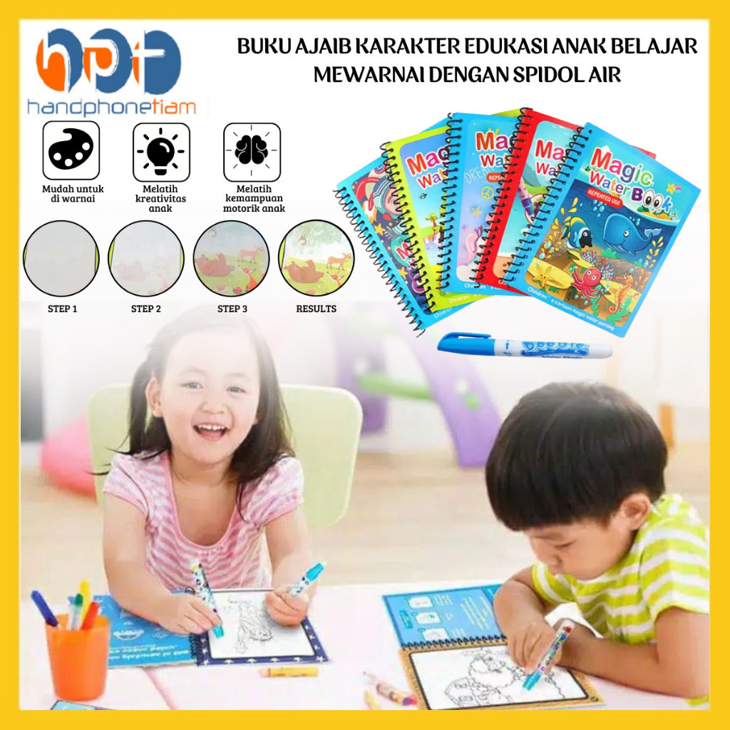 Jual Magic Water Coloring Book Karakter Buku Edukasi Anak Belajar ...