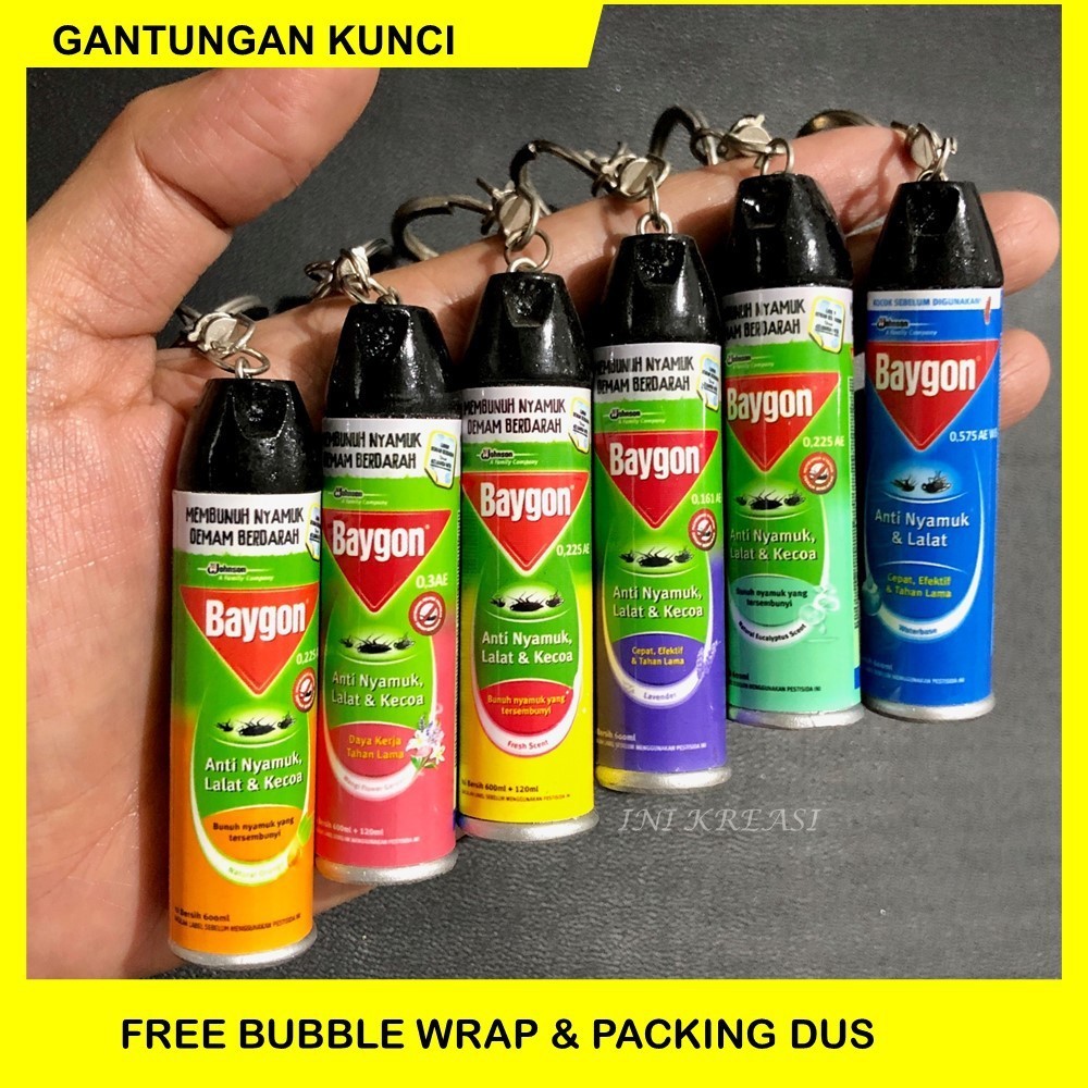 Jual GANTUNGAN KUNCI - GANCI MINIATUR BOTOL BAYGON HIT OBAT NYAMUK UNIK ...