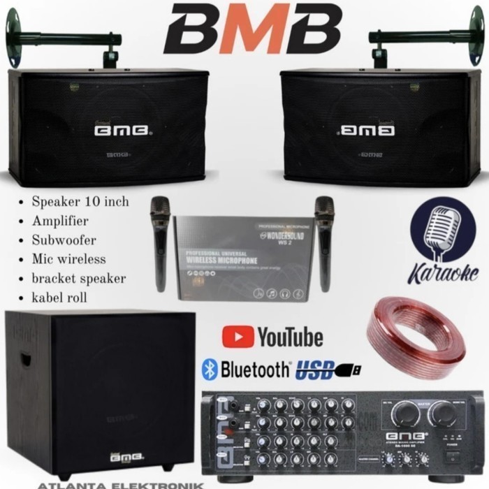 Jual Promo!!! Paket Sound BMB Speaker 10 inch + Subwoofer + Amplifier ...