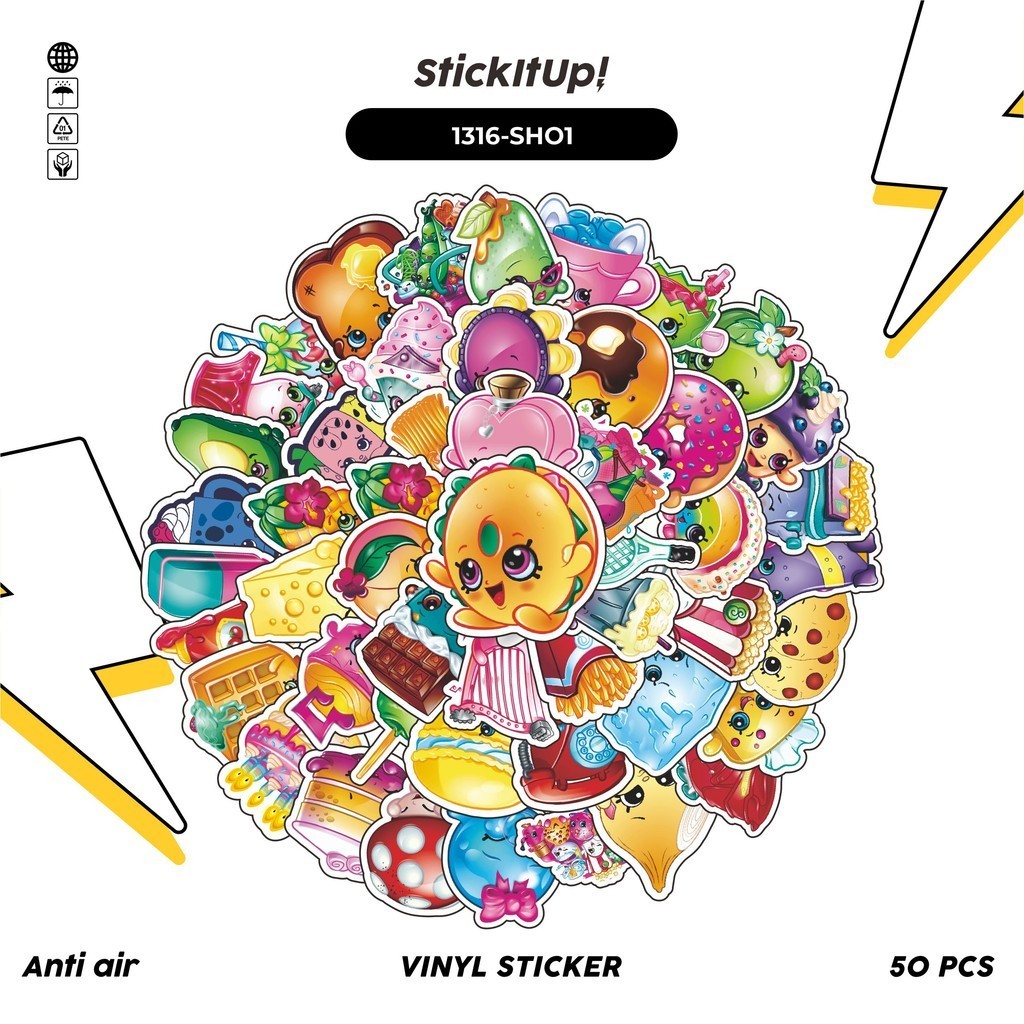 Jual COD 100 Pcs Stiker Pack Shopkins v1 Lucu Aesthetic Vynil ...