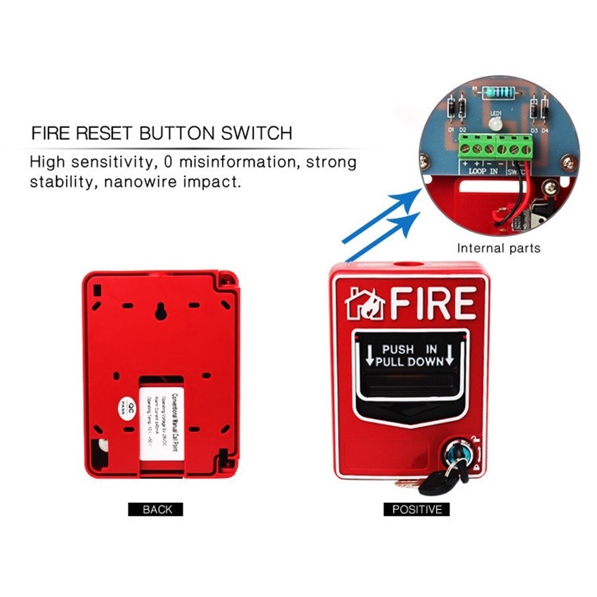 Jual RED break glass fire alarm Manual Tanda Kebakaran call point ...