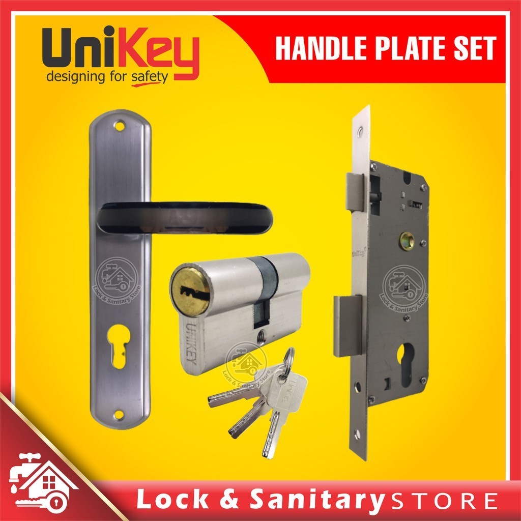 Jual Handle Pintu Set UNIKEY HPS UK 867 ECO SN/CP Gagang Pintu Kunci ...