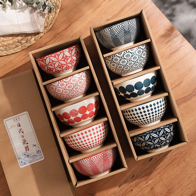 Jual Japanese Style Ceramic Rice Bowl Set Family Dinner Soup Good ...