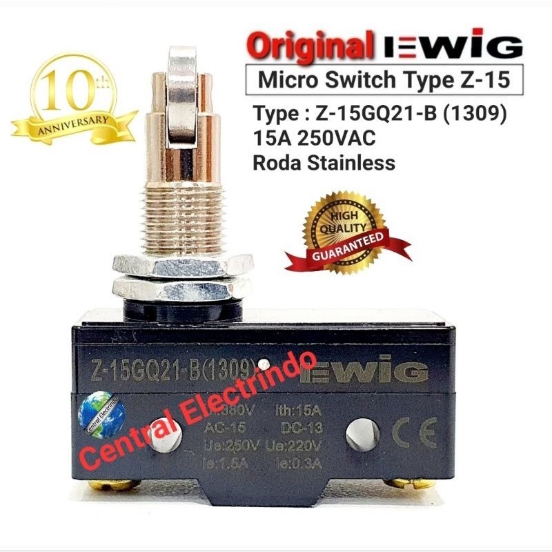 Jual Limit Switch/Micro Switch Z15-GQ21-B 15A 220VAC 1NO 1NC EWIG. | Shopee Indonesia