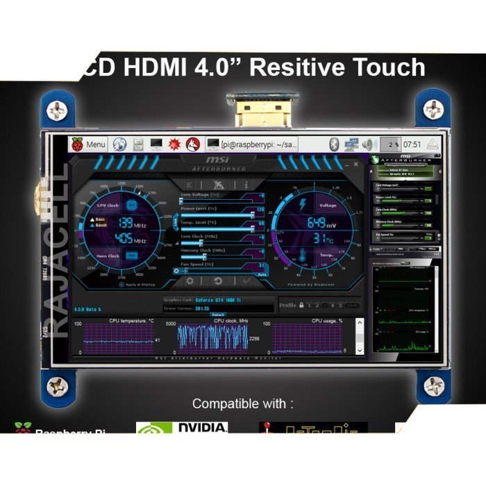 Jual RONIX WAVESHARE 4" 4inch HDMI LCD Touch Screen Monitor Display ...