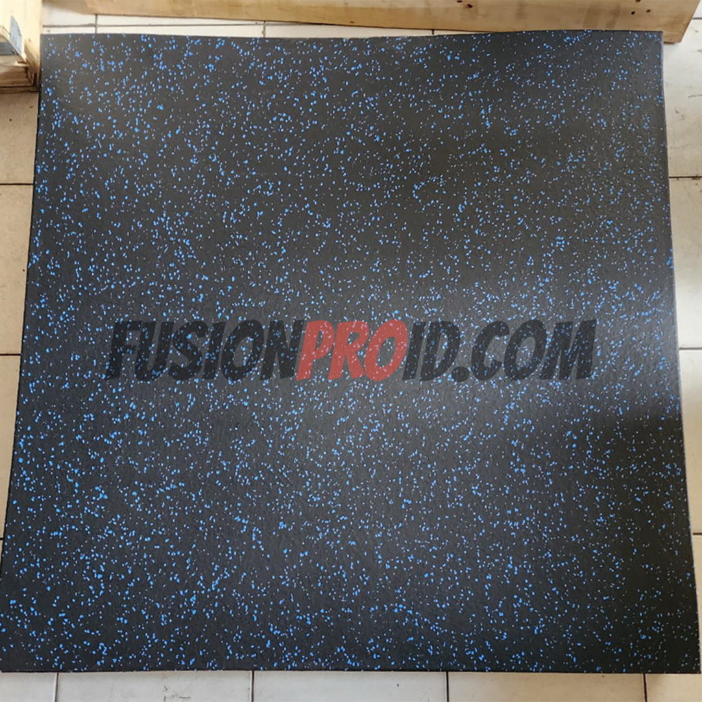 Jual Rubber Flooring Floor 1x1m 15mm Bintik Biru Karet Kotak Mat Karpet ...