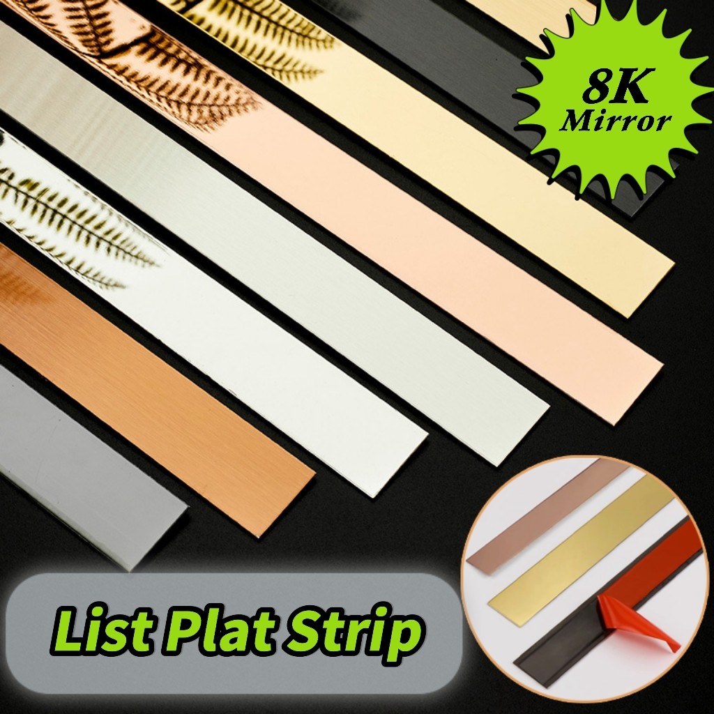Jual 3M/5M List Plat Strip Stiker Gold/Stainless SS201 Steel Stiker ...