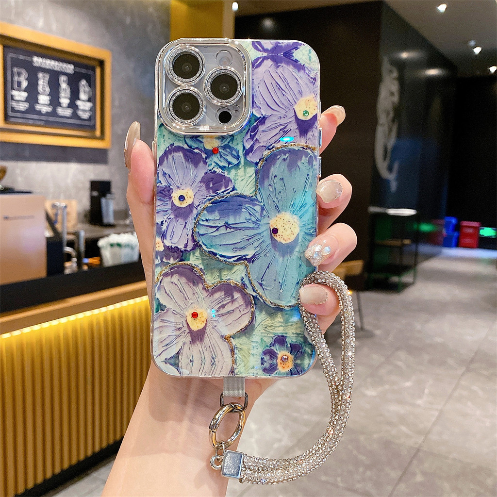 Jual Luxury Glitter Mewah Bunga Tali Casing hp Iphone 15 11 12 13 14 ...