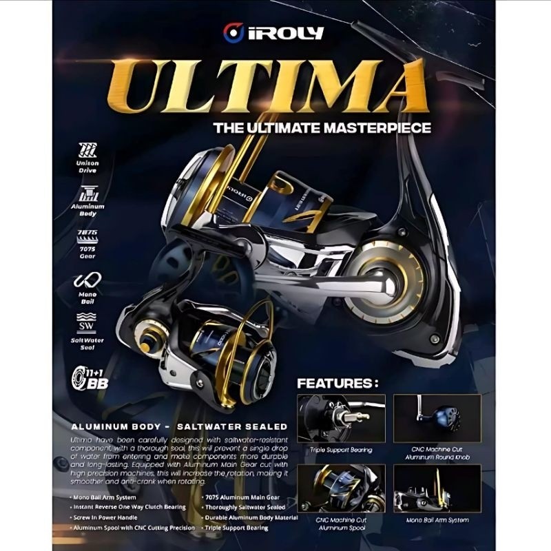 Jual REEL SPINNING IROLY ULTIMA 2000 3000 4000 6000 | Shopee Indonesia