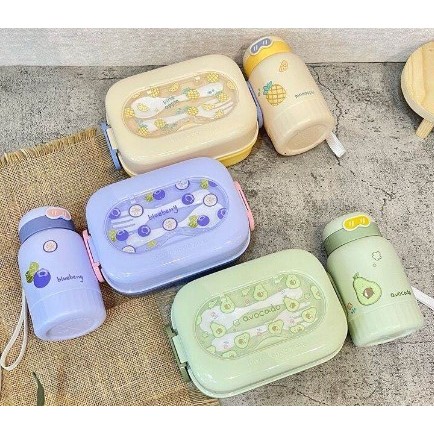 Jual LUNCH BOX SET BEKAL ANAK SEKOLAH FRUIT SERIES TEMPAT KOTAK BEKAL DAN BOTOL | Shopee Indonesia