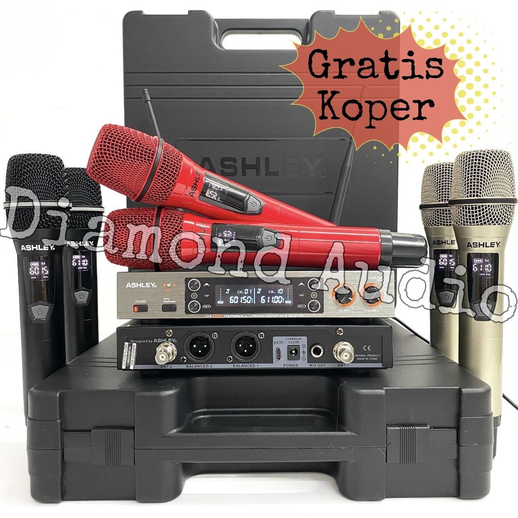 Jual best seller Mic Wireless Ashley Combo Free Koper Uhf Handheld ...