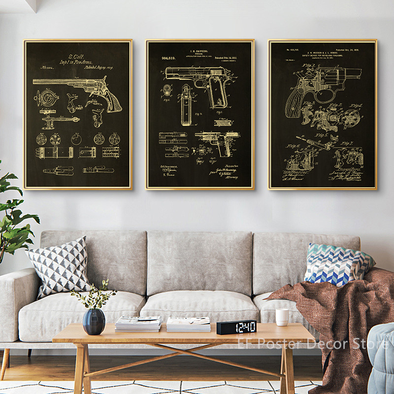 Jual Gun Stues Posters Pistol/Rifle/Revolver Poster Home Room Club ...