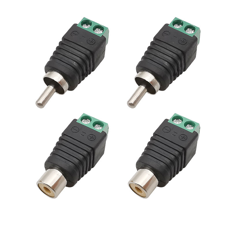 Jual RCA Male Plug & RCA Female Jack Screw Terminal Block Adapter RCA ...