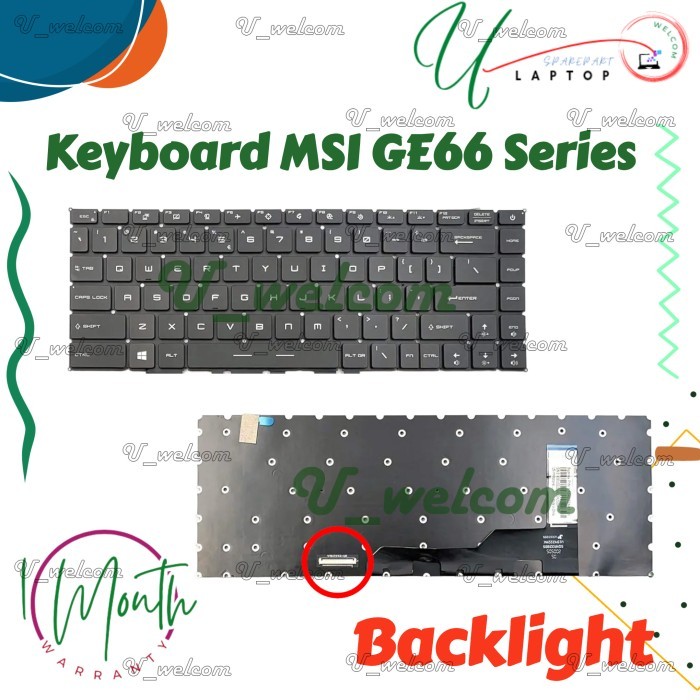 Jual Keyboard Laptop MSI GE66 Raider MS-1541 GS66 Stealth MS-16V1 ...