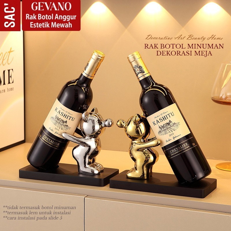 Jual AA56TY GEVANO Rak Botol Anggur Minuman Bottle Rack Wine Holder ...