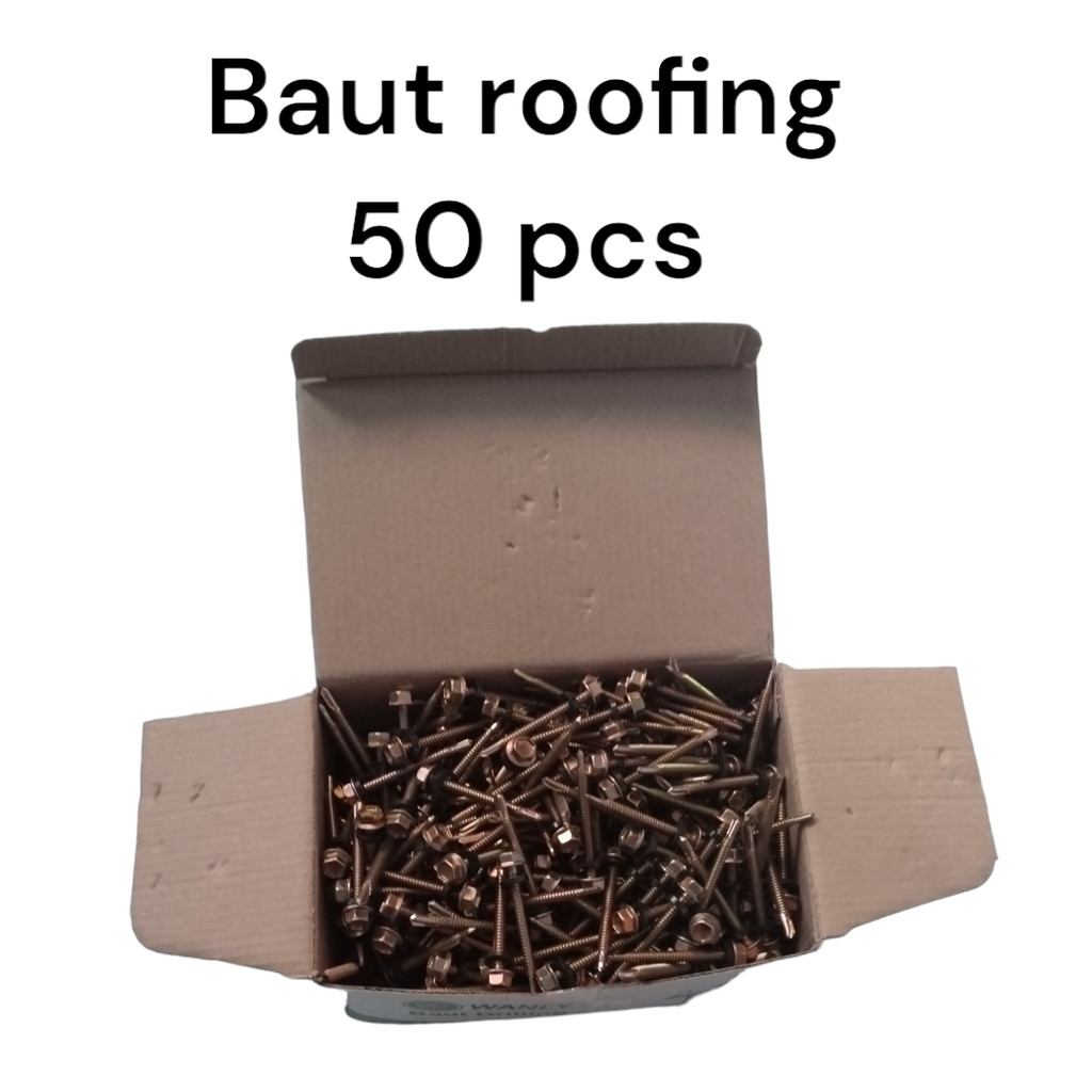 Jual Baut roofing baja ringan ukuran 12×70 /sekrup roofing kuning 7 cm ...