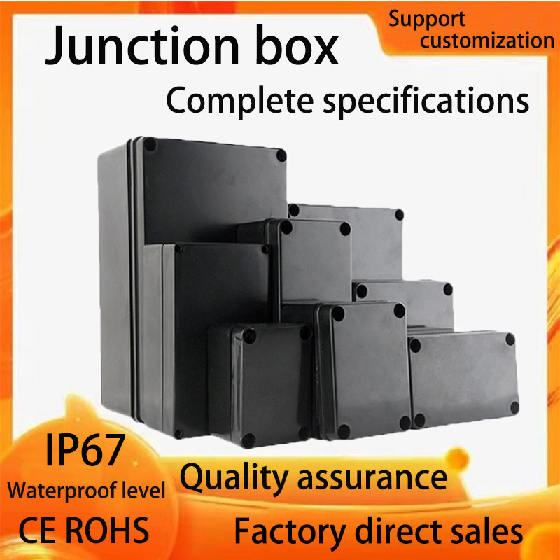Jual IP67 Waterproof Black Flame Retardant Junction Box ABS Plastic ...