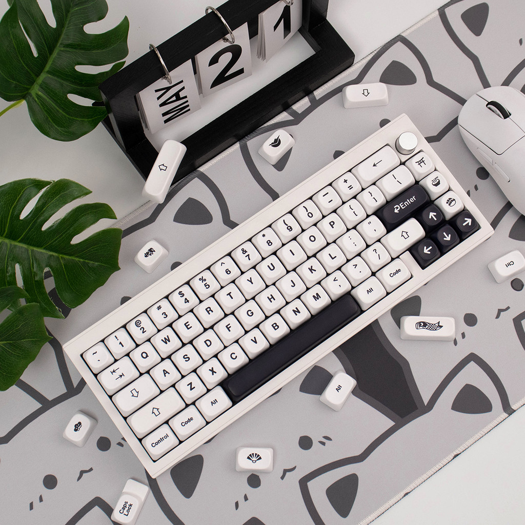 Jual YongQiu 144 tombol MOA Minimalisme BOW PBT ICON keycaps lucu Bulat ...