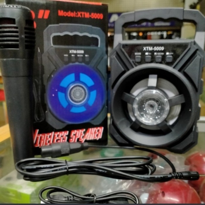 Jual speaker bluetooth xtm-5009 free mic karoke ANUGERAH SHOPEE ...
