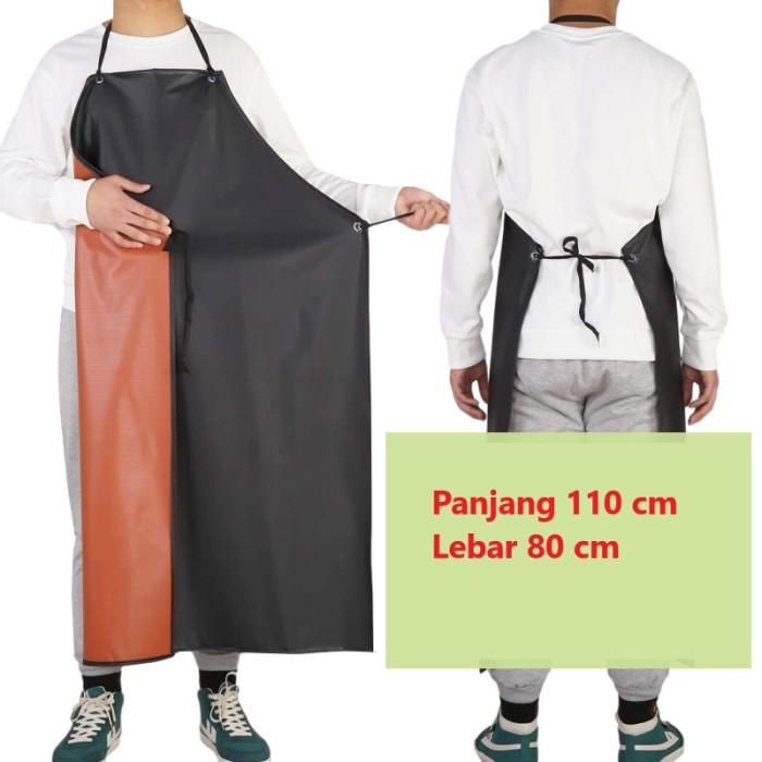 Jual Apron PVC Waterproof Celemek Gantung Leher Tebal Oil-proof acid ...