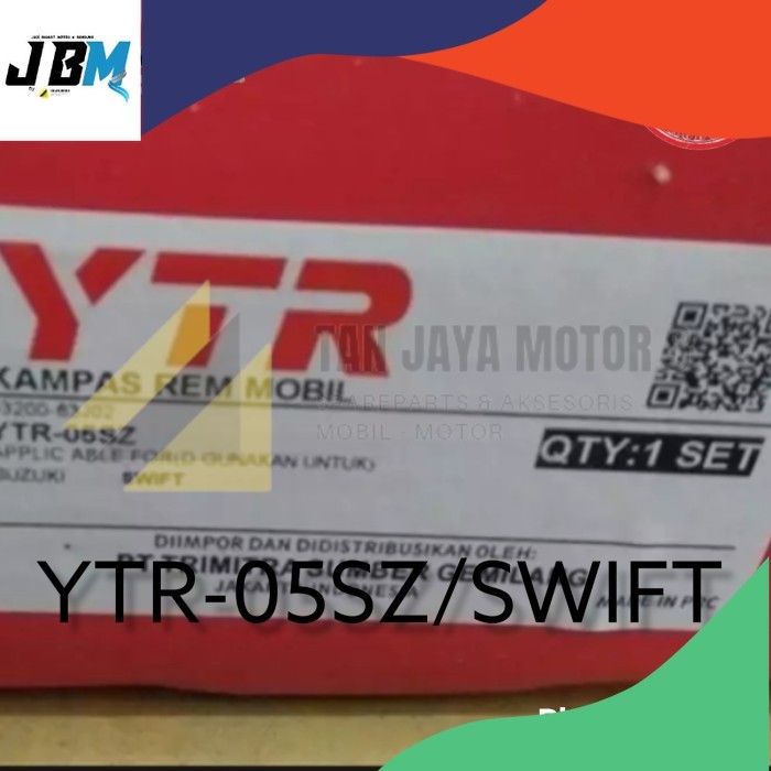 Jual YTR-05SZ BRAKESHOE KAMPAS REM BELAKANG SUZUKI SWIFT MERK YTR ...