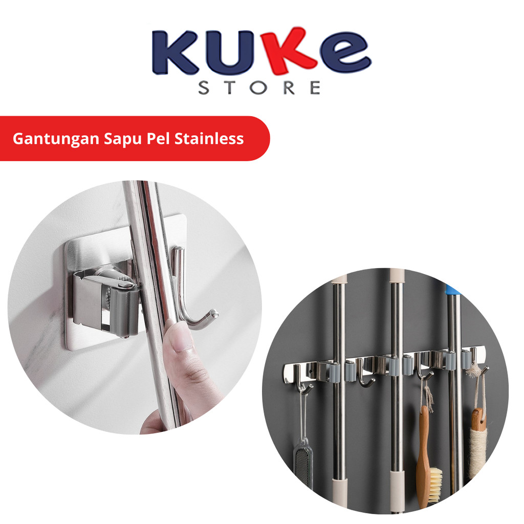 Jual Gantungan Sapu Pel Stainless / Holder Hook Penyangga Klip Kait ...