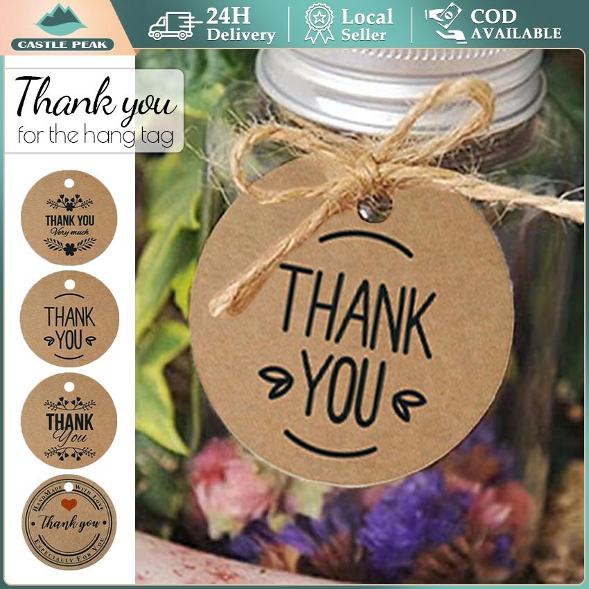 Jual Hangtag Polos Tebal Thanks You Kraft Handmade DIY/ Hang Tag Baju ...