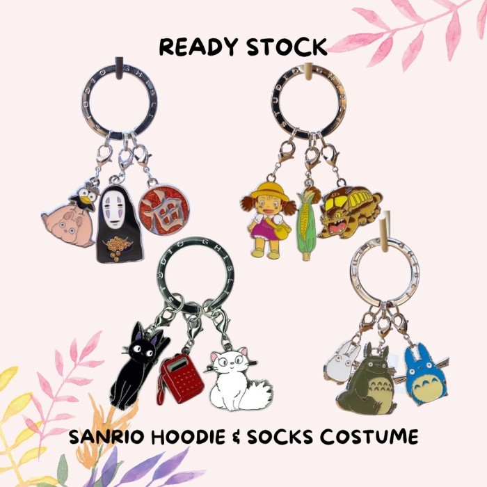 Jual Keychain set of 3 Totoro Studio Ghibli Bag Charm Kiki Delivery ...