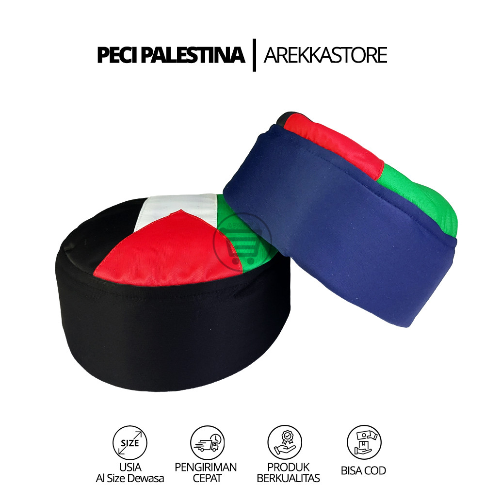 Jual Kopiah Muslim Palestina Peci Pakol Taliban Palestina Ukuran Dewasa ...