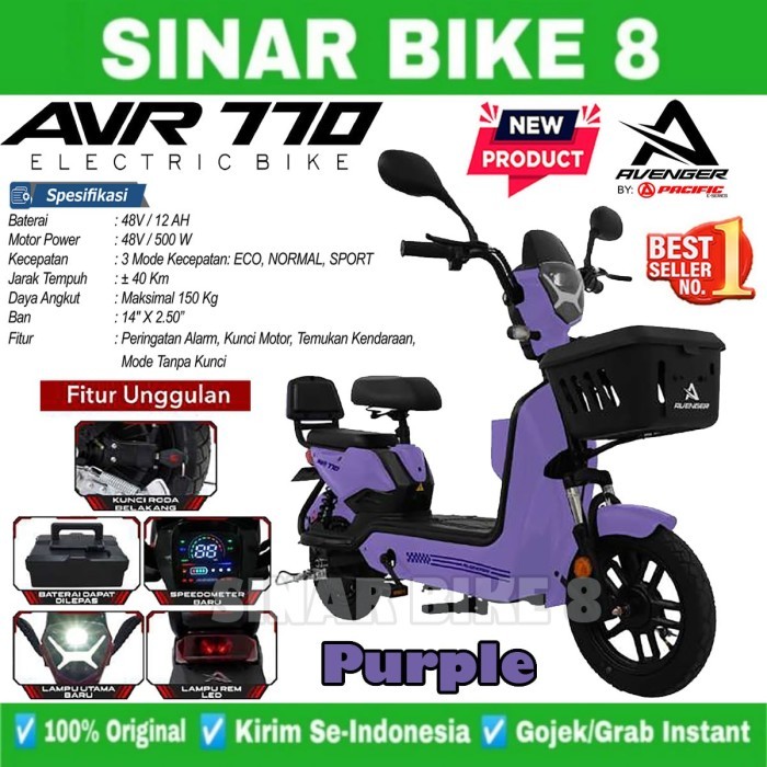 Jual Sepeda Listrik AVENGER AVR 770 Electric E-Bike 500 Watt By Pacific | Shopee Indonesia