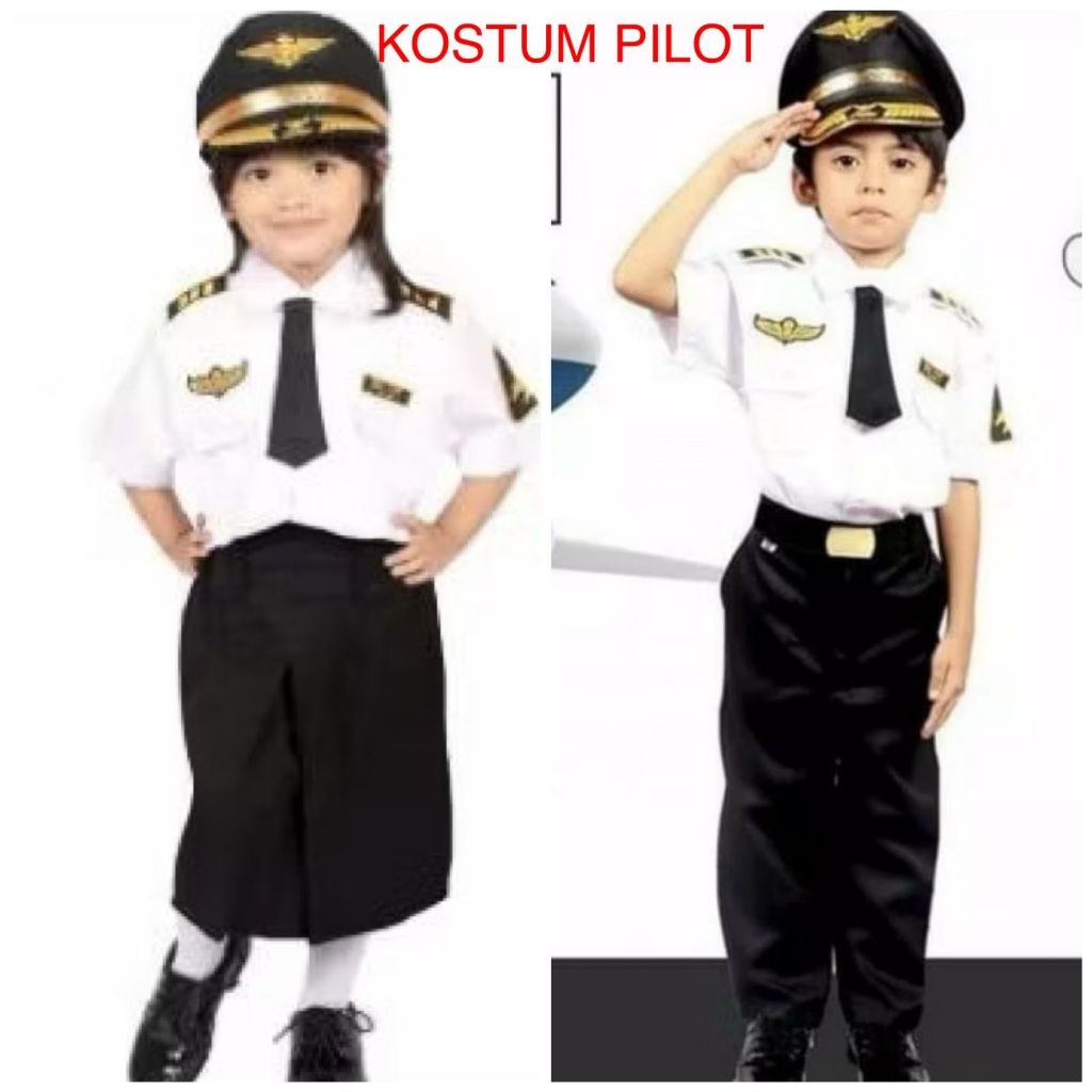 Jual Baju Kostum Seragam Pilot Anak Cewe Cowo Profesi Costplay top ...
