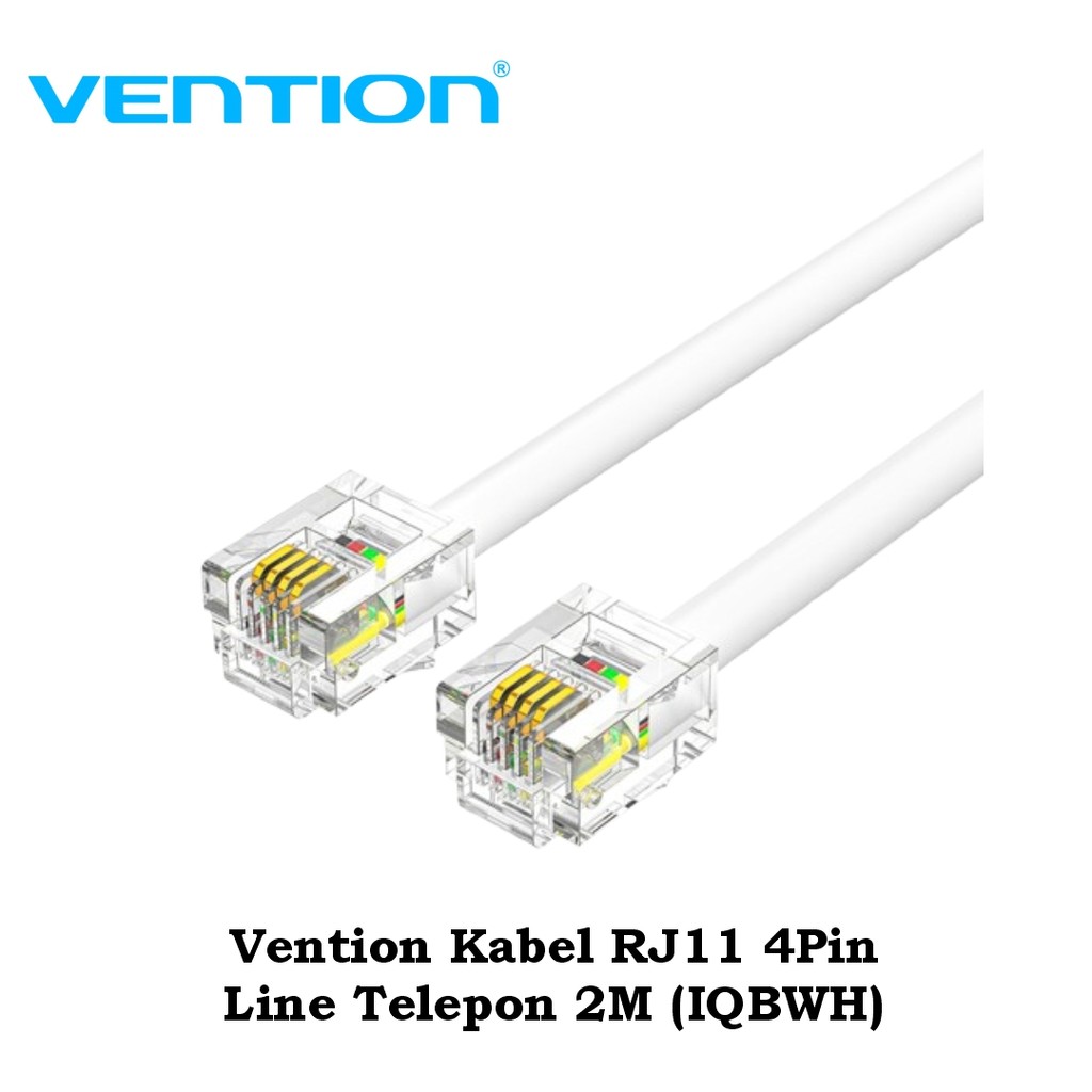 Jual Vention Kabel RJ11 4Pin Line Telepon 2M (IQBWH) | Shopee Indonesia