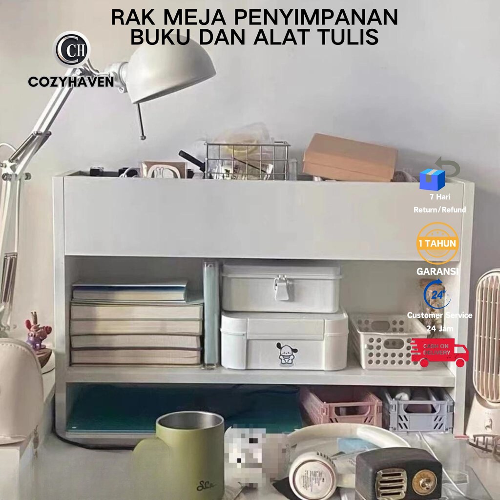 Jual CozyHaven - Rak Kecil Meja Penyimpanan Buku dan Alat Tulis Desktop ...