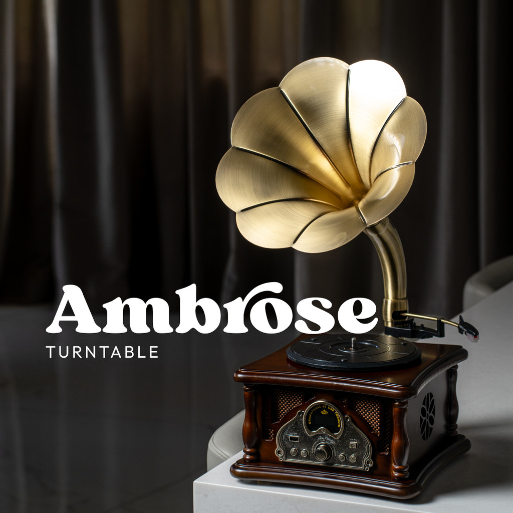 Jual [URBANE] AMBROSE Turntable Vinyl Record Player Phonograph Pemutar ...