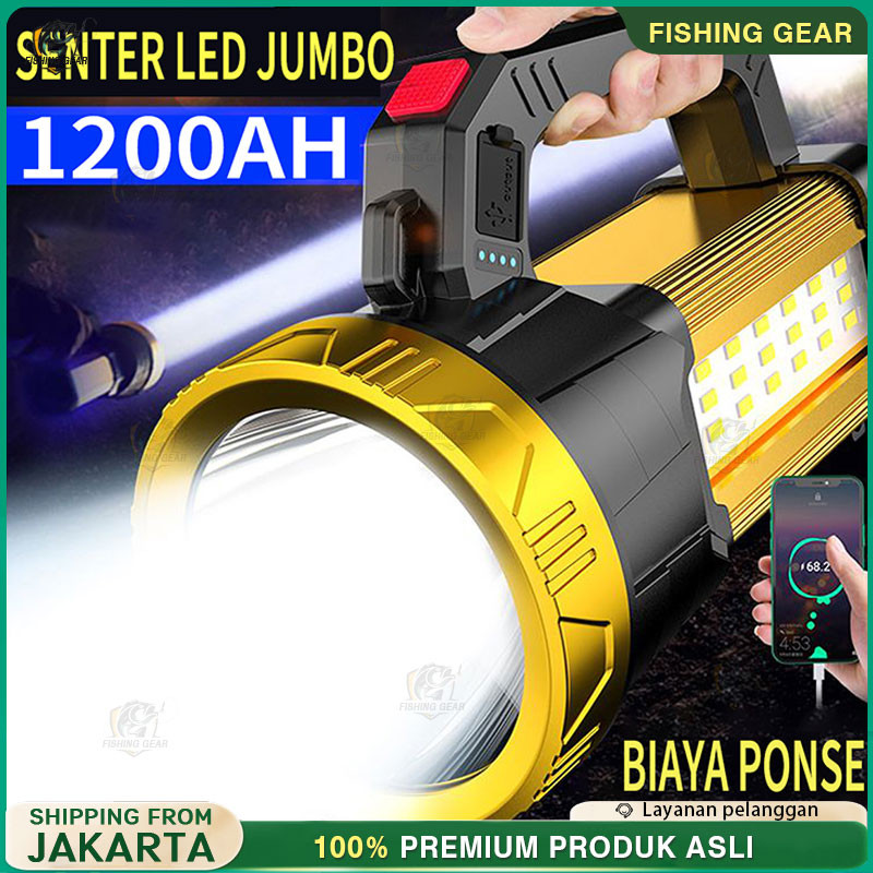 Jual Senter LED Super Terang Jarak Jauh 3 Mode Senter Camping Jumbo ...