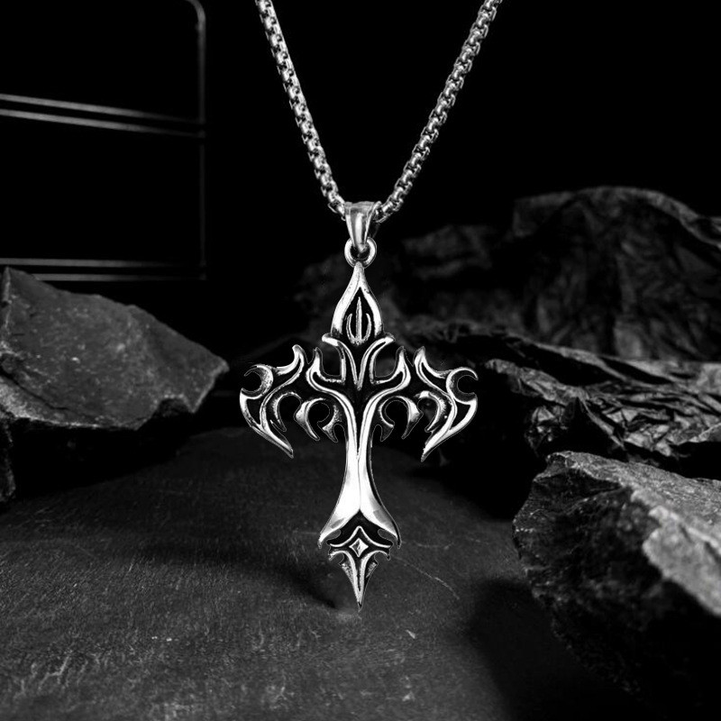 Jual Kalung Liontin Api Vintage Baja Titanium Pria Aksesori Kalung Hip ...