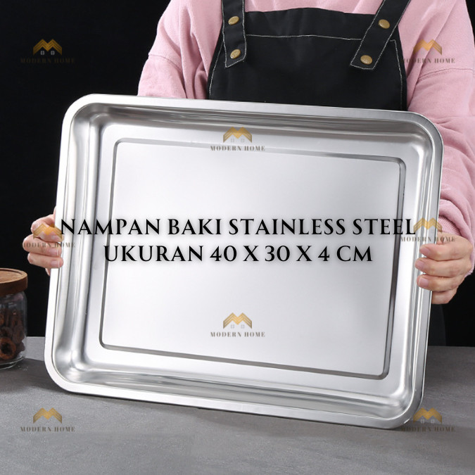 Jual Nampan Baki Kotak Stainless Steel Super Tebal Premium Baking Tray ...