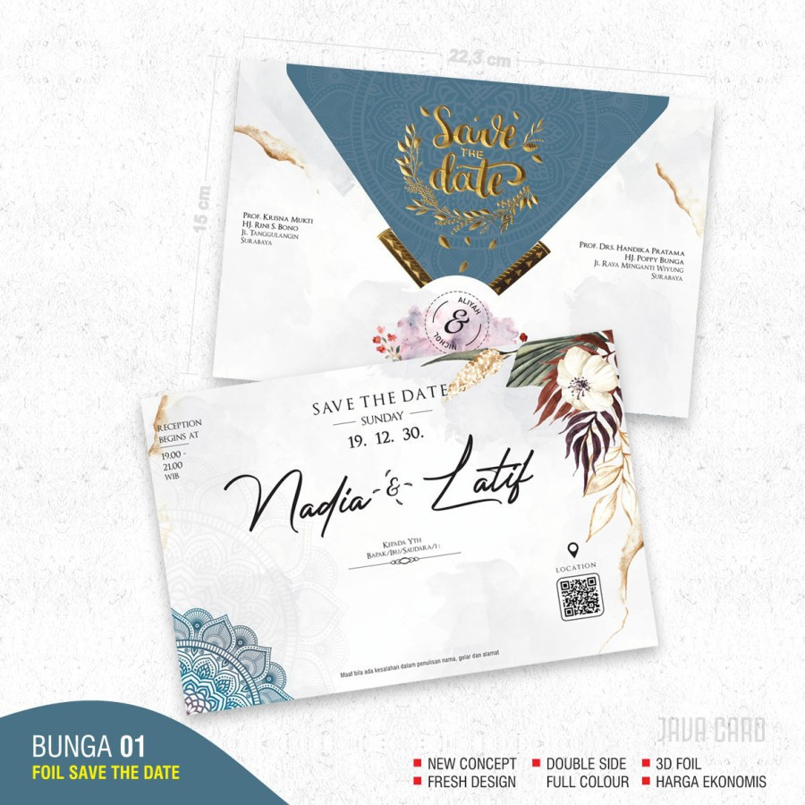 Jual Blangko Java Card Bunga 01 (Arabic, STD) Wedding Invitation | Shopee Indonesia