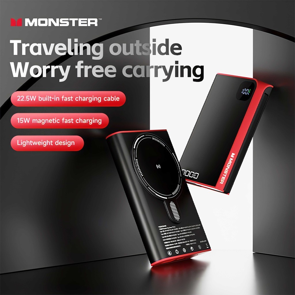 Jual Monster Next Gen King Power PD1011 Powerbank Wireless 10000mAh 22 ...