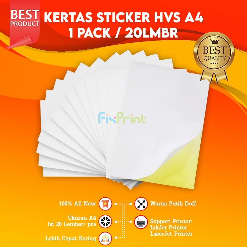 Jual Kertas Stiker A4 HVS Matte Folio Doff Stciker Label Printable ...