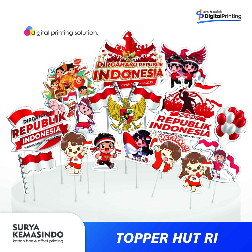 Jual Topper Tumpeng/Cake Hut Kemerdekaan RI / Dirgahayu / 17 AGUSTUS ...