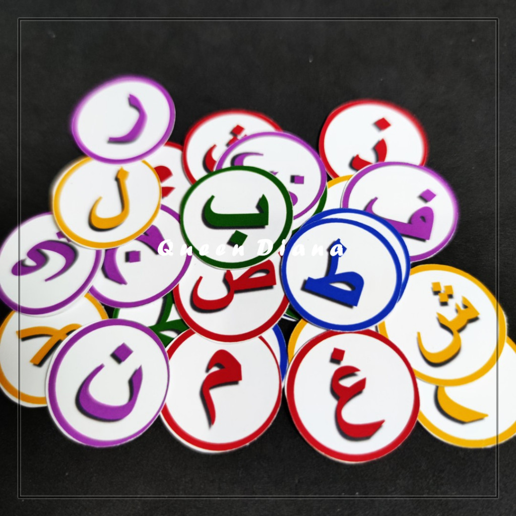 Jual STIKER PRINTING A3 HURUF HIJAIYAH BENTUK BULAT ISI 30 PCS STIKER ...