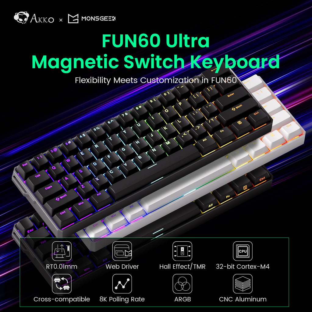 Jual Akko MonsGeek FUN60 Ultra Mechanical Gaming Keyboard Magnetic ...