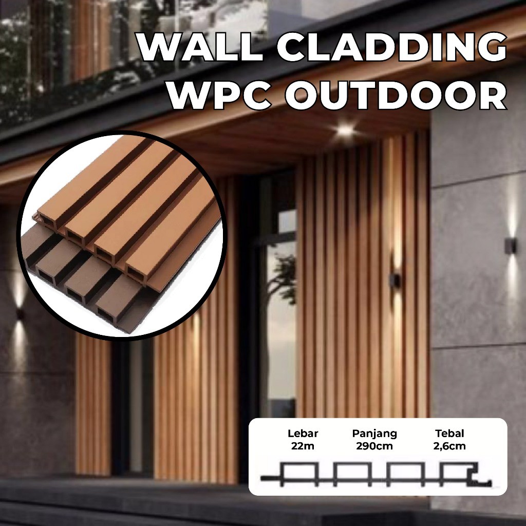 Jual WPC Outdoor Wood Panel Kisi Kisi WallPanel Dinding /Pagar /Wall ...