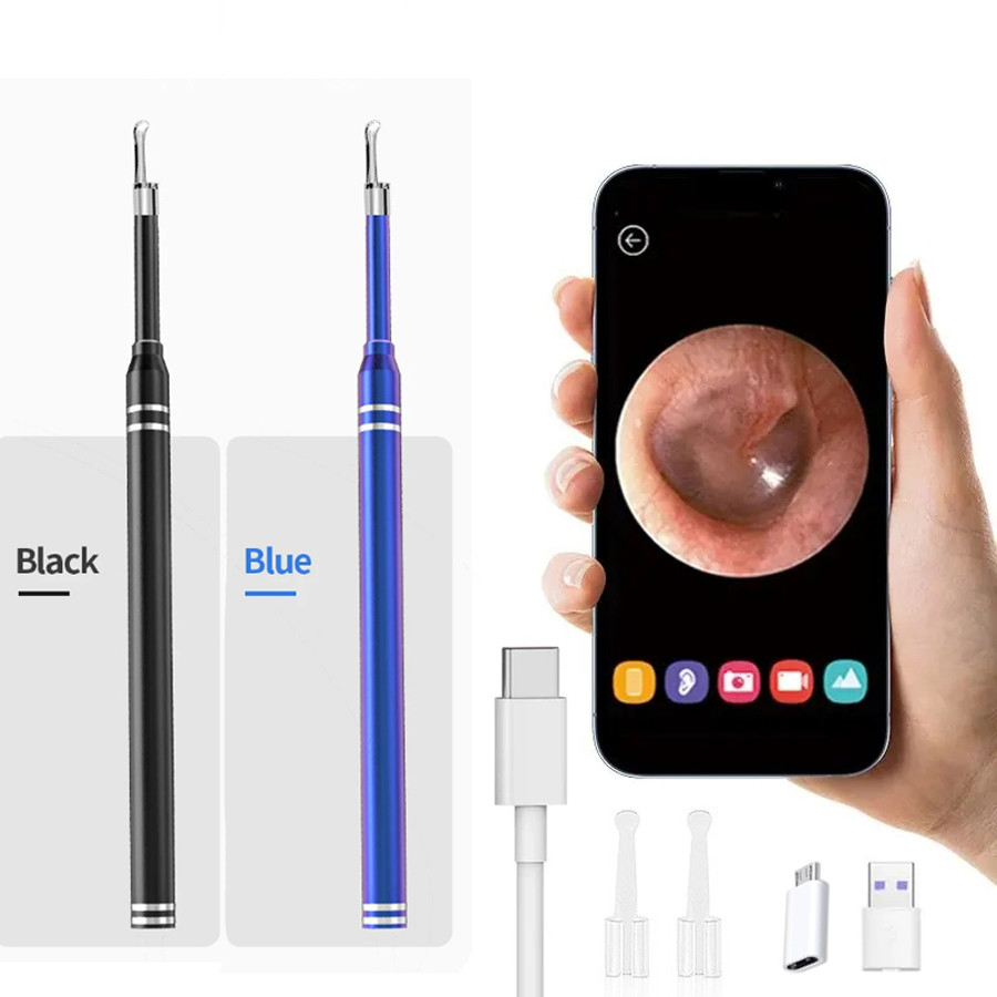 Jual Otoscope Video HD Ear Cleaner Camera In Ear Cleaning Endoscope ...