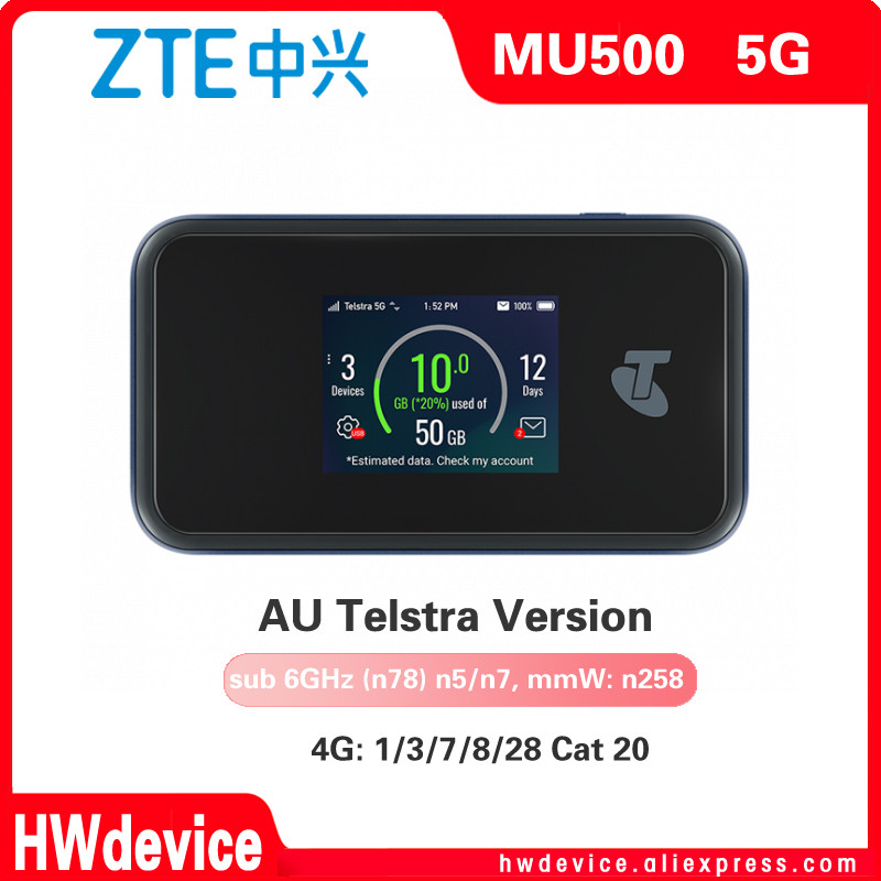 Jual Unlocked ZTE MU500 Telstra 5G Wi-Fi Pro WiFi6 Mobile Hot Spot 5G ...
