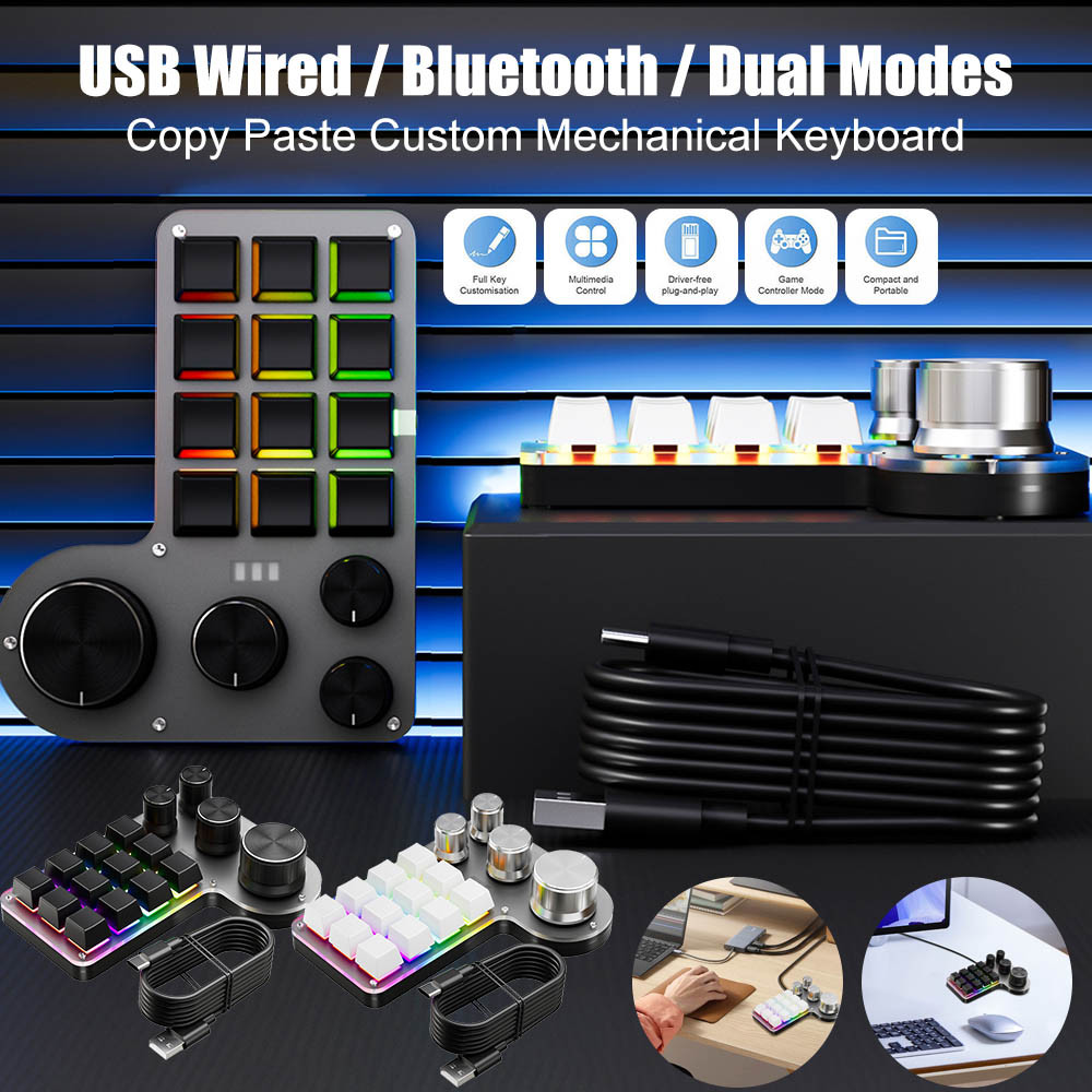 Jual RGB Hot-Swappable Mechanical Keyboard USB Wired/Bluetooth Wireless ...