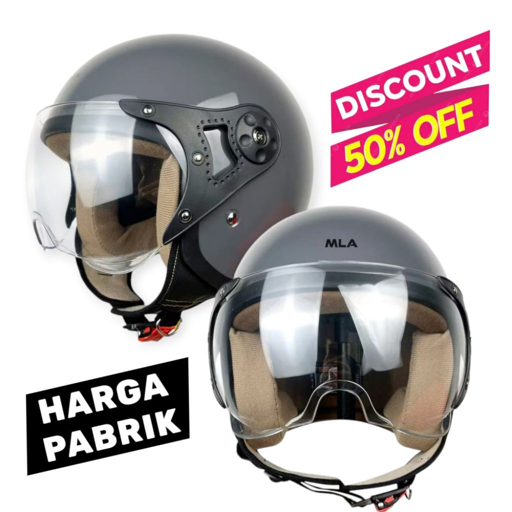 Jual Helm MLA Hijab - Helm Bogo RETRO PILOT Wanita Pria Bogo Hijab ...